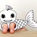 Fish Paper Craft Printable Ocean Animal Finger Puppet Kids - Etsy