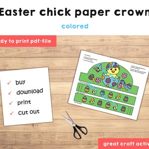 Easter Chick Eggs Hat Paper Crown Headband Easter Cut Out Party ...