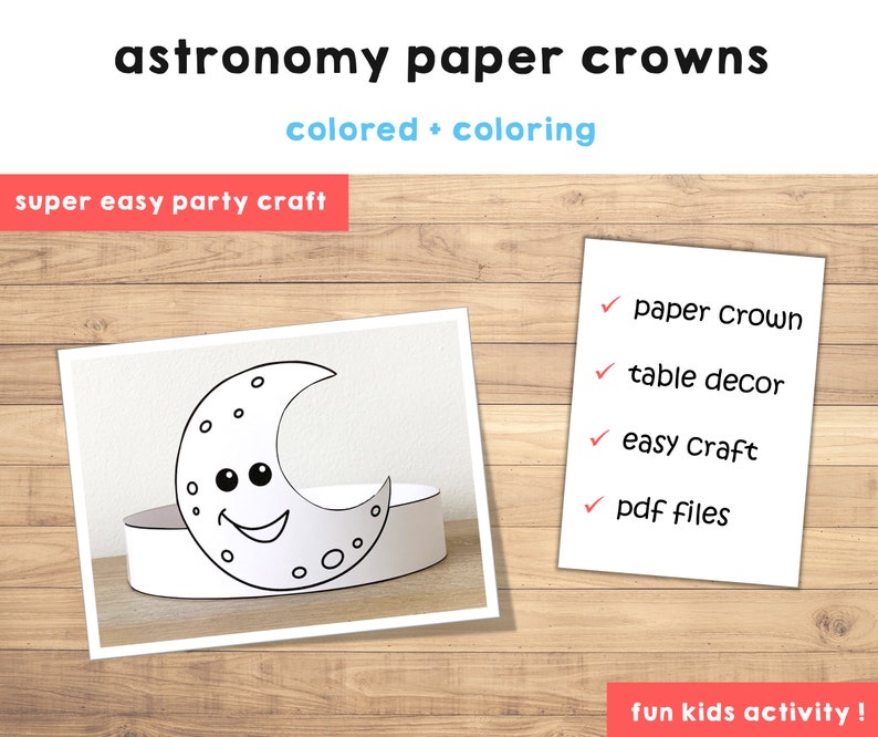 Astronomy Paper Crowns Sun Rainbow Moon Cloud Shooting Stars - Etsy