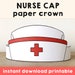 Nurse Cap Hat Paper Crown Party Coloring Printable Kids Craft - Etsy