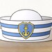 Sailor Hat Cap Paper Crown Party Coloring Printable Kids Craft Sea ...