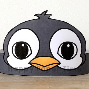 Penguin Paper Crown Party Coloring Paper Hat Printable Kids Craft Cute ...