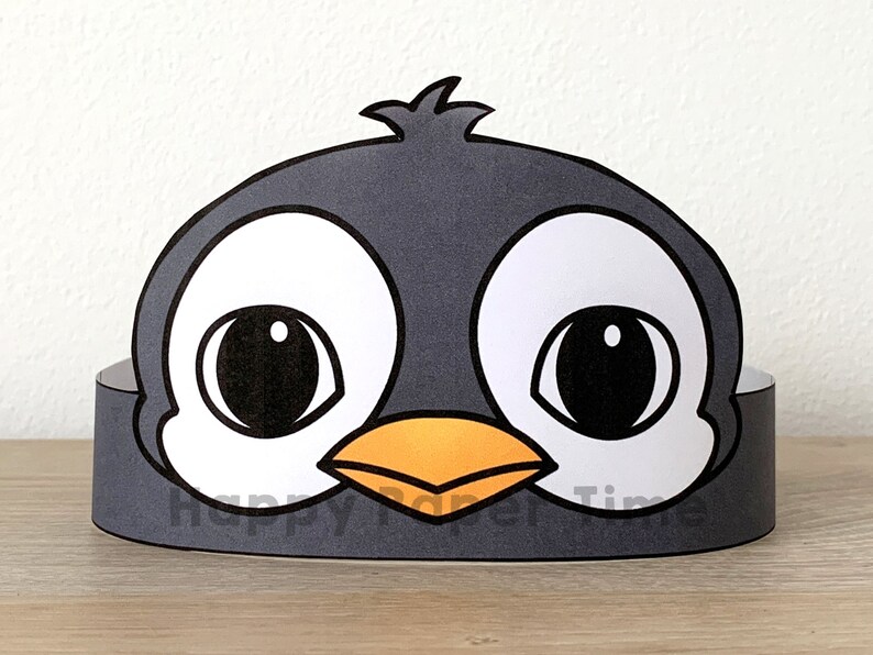 Penguin Paper Crown Party Coloring Paper Hat Printable Kids - Etsy