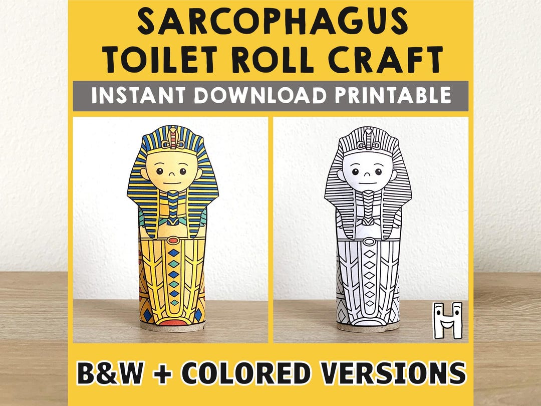 Sarcophagus Toilet Paper Roll Craft Ancient Egypt Party Coloring ...