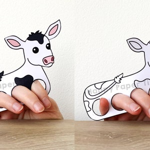 Calf Paper Craft Printable Farm Animal Finger Puppet Kids Craft Farm ...