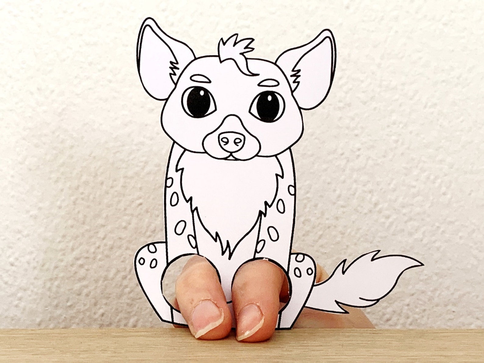 Hyena Paper Craft Printable African Animal Finger Puppet Kids Craft ...
