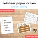 Reindeer Paper Crown Hat Christmas Winter Holiday Party Coloring ...