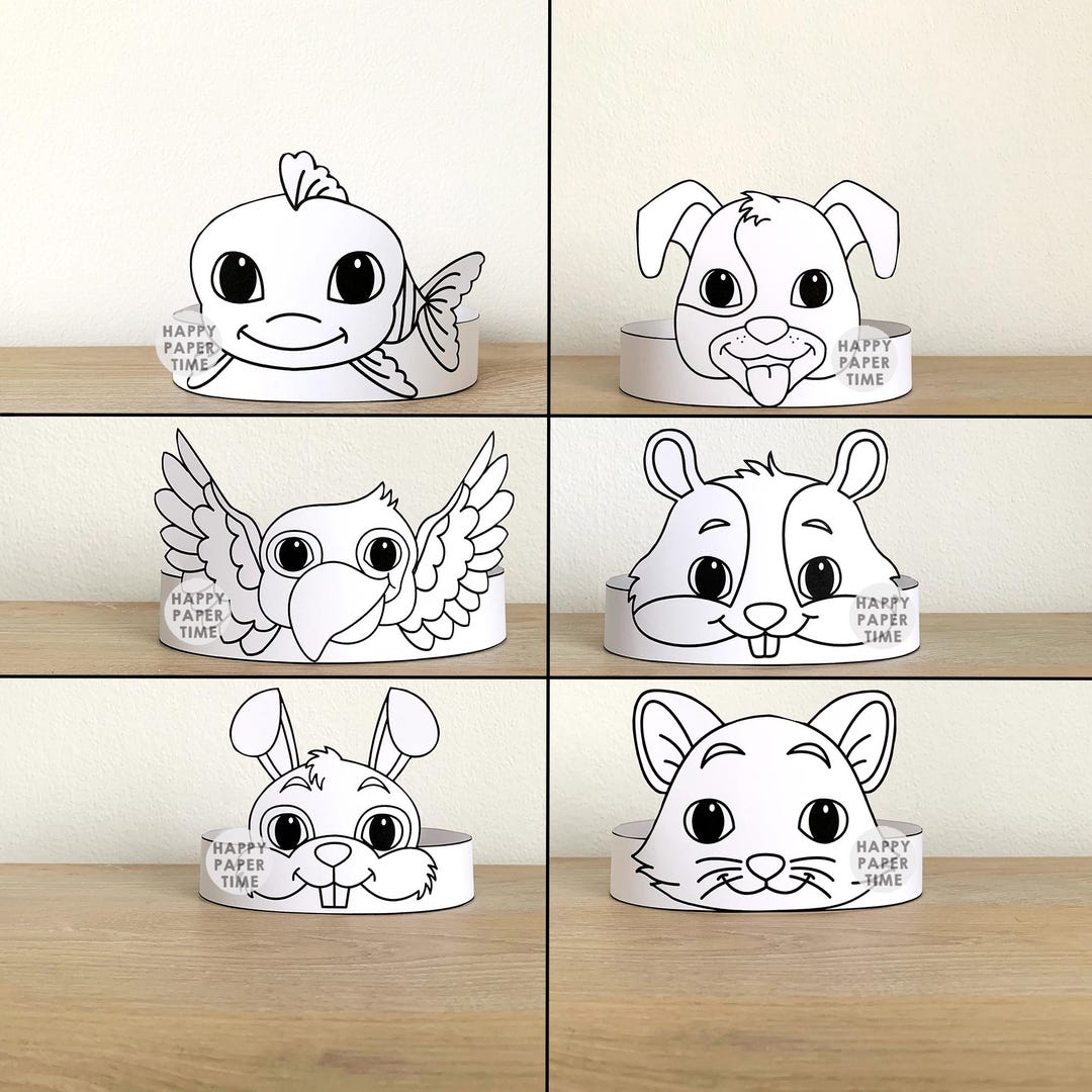 Pets Animals Paper Crowns Dog Cat Hamster Parrot Goldfish Bunny ...