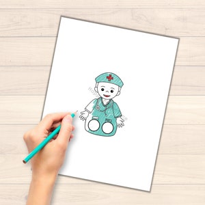 Nurse Paper Craft Printable Community Helper Finger Puppet Kids Doctor ...