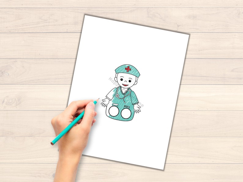 Nurse Paper Craft Printable Community Helper Finger Puppet Kids Doctor ...