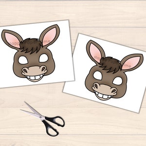 Donkey Mask Template Costume Kids Diy Farm Animal Party Fun Favor ...