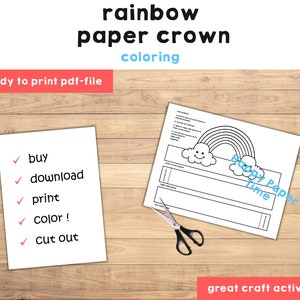 Rainbow Paper Crowns Astronomy Summer Spring Printable Kids Craft ...