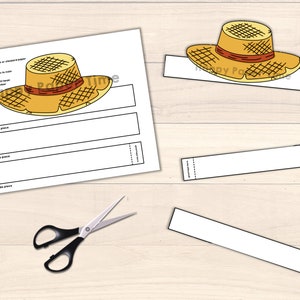 Farmer Straw Hat Gardener Paper Crown Party Printable Kids Craft ...