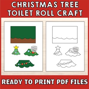 Christmas Tree Toilet Paper Roll Craft Christmas Party Coloring ...