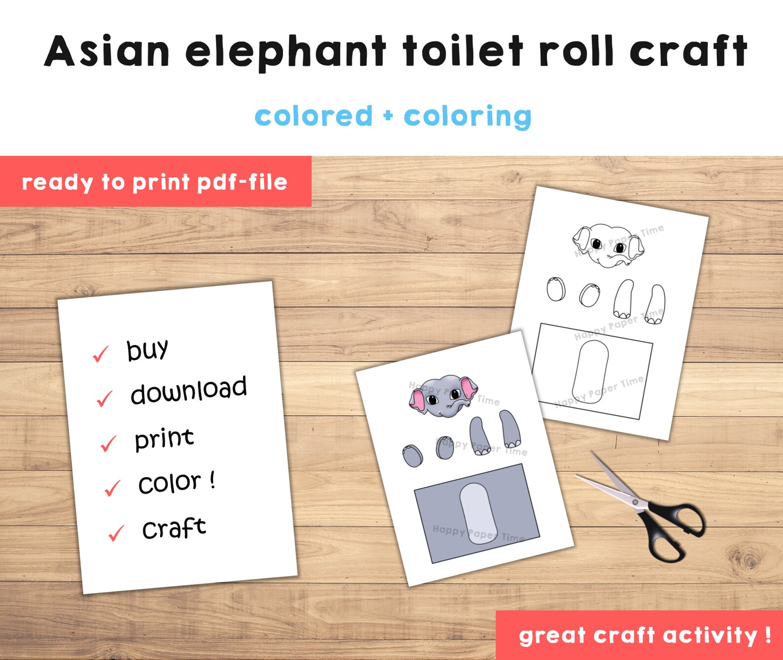 Asian Elephant Toilet Paper Roll Craft Asian Animal Jungle - Etsy
