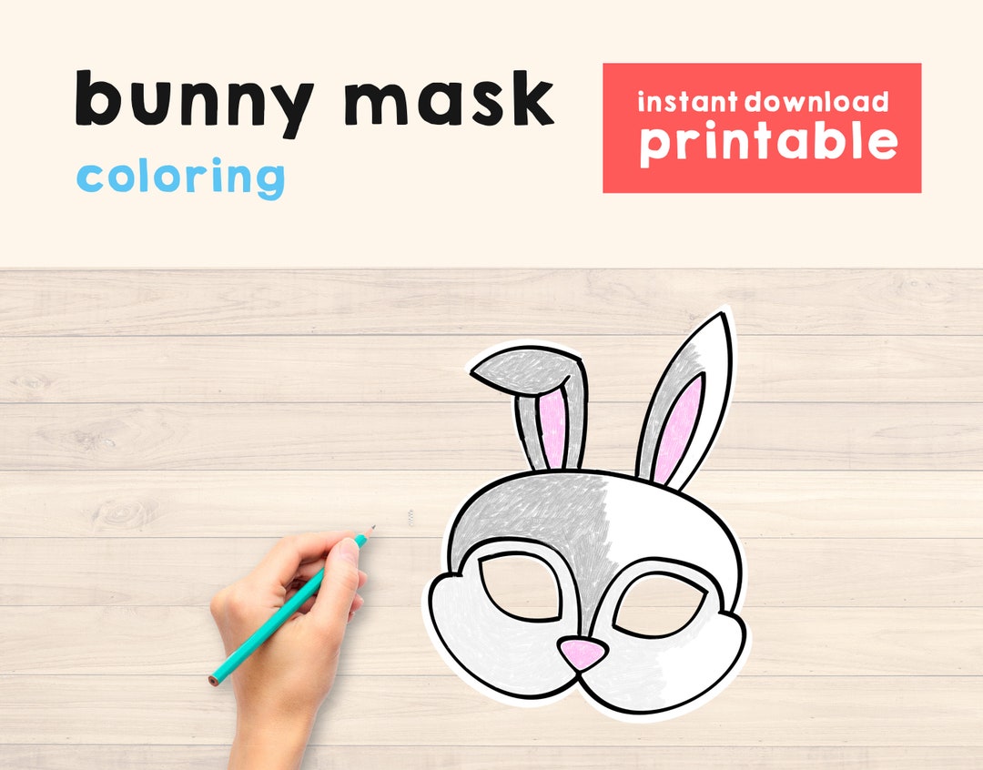 Rabbit Mask Bunny Mask Animal Mask Kids Party Favor Rabbit Printable ...