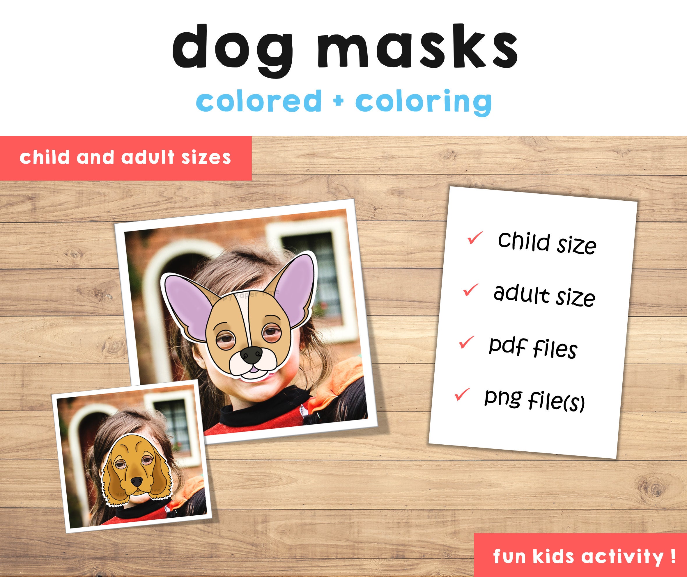 Dog Masks Printable Chihuahua German Shepherd Golden Retriever - Etsy