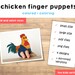 Chicken Puppet Paper Craft Printable Finger Puppet Kids Craft Animal ...