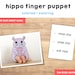 Hippo Paper Craft Printable African Animal Finger Puppet Kids - Etsy