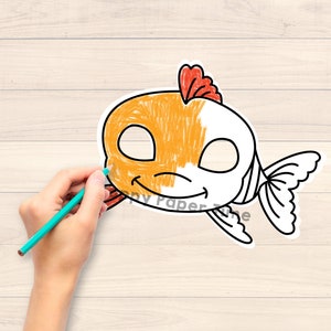 Fish Mask Template Costume Kids Diy Ocean Sea Animal Party Fun Favor ...
