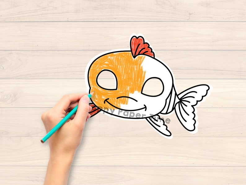 Fish mask template costume kids diy ocean sea animal party fun | Etsy
