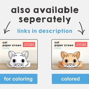 Cat Paper Crown Headband Pet Animal Printable Kids Craft Kitten Party ...