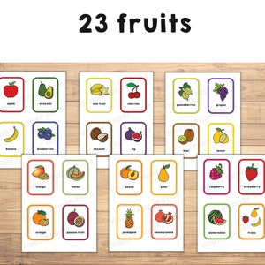 Fruits Flash Cards Printable Montessori Materials Preschool Homeschool ...
