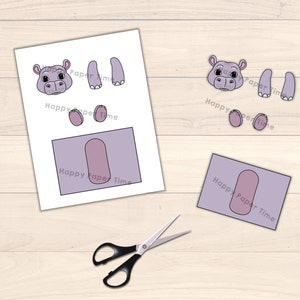 Hippo Toilet Paper Roll Craft African Animal Safari Party Coloring ...