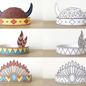 Native American Paper Crown Activity Printable Kids Craft Headband ...