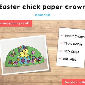 Easter Chick Eggs Hat Paper Crown Headband Easter Cut Out Party ...