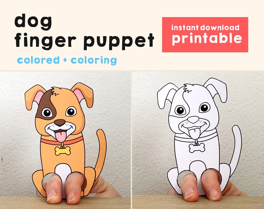 Dog Puppy Paper Craft Printable Pet Animal Finger Puppet Kids - Etsy