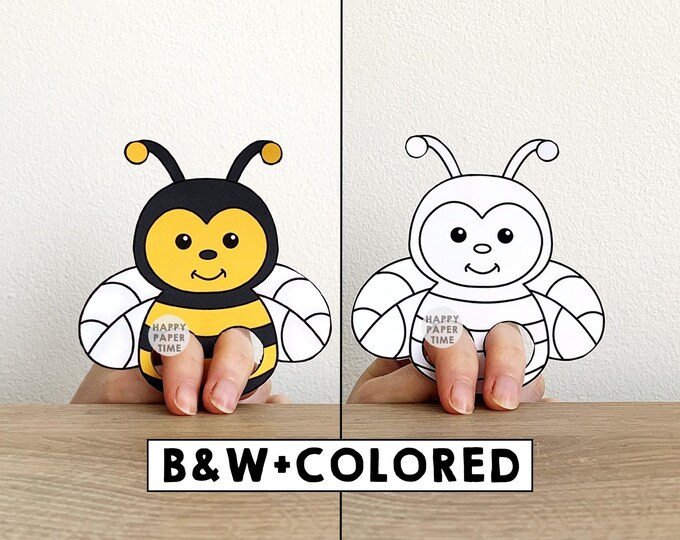 Rabbit Bunny Paper Craft Printable Farm Animal Finger Puppet Kids Craft ...