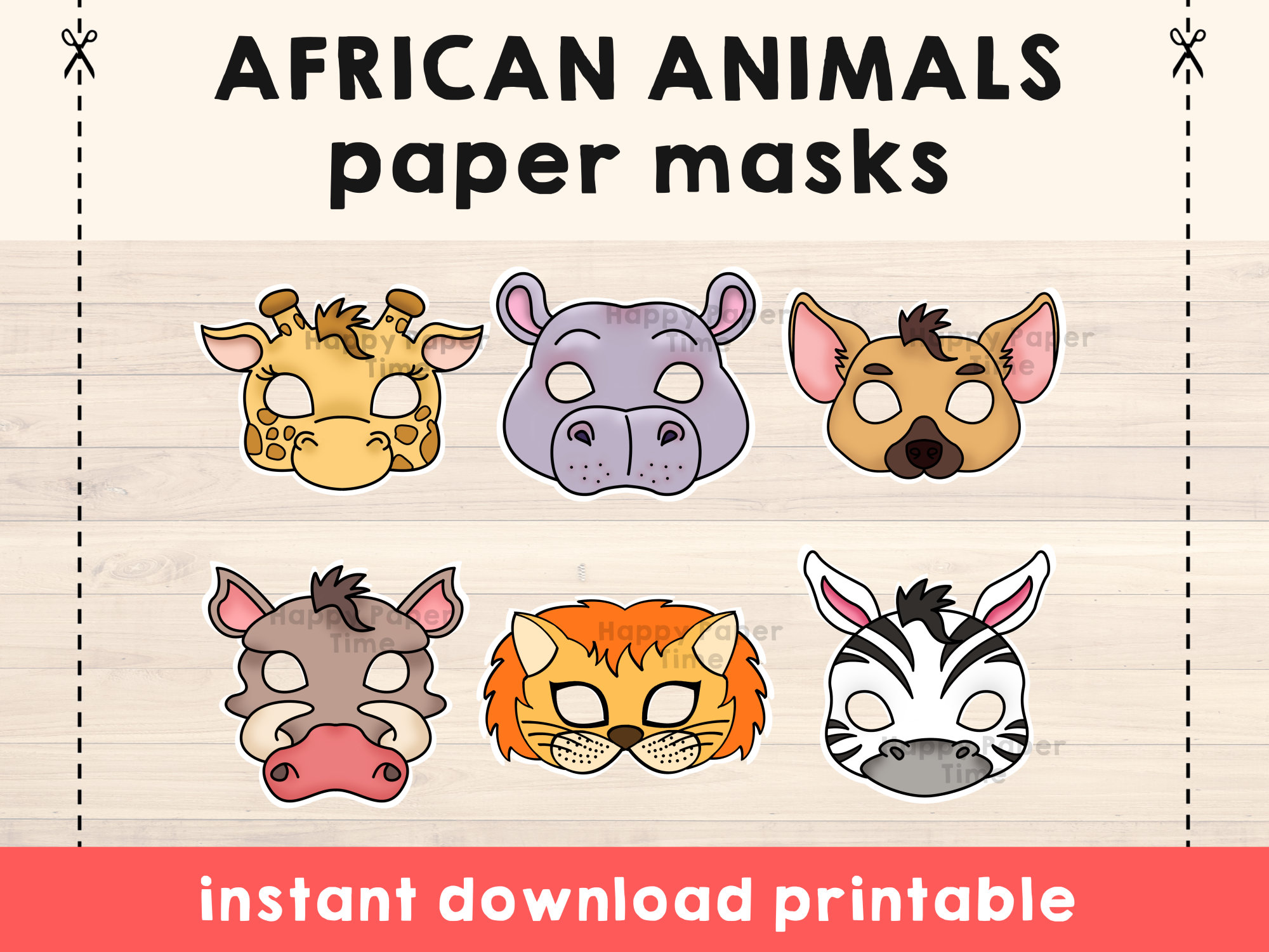 African Animal Mask Template