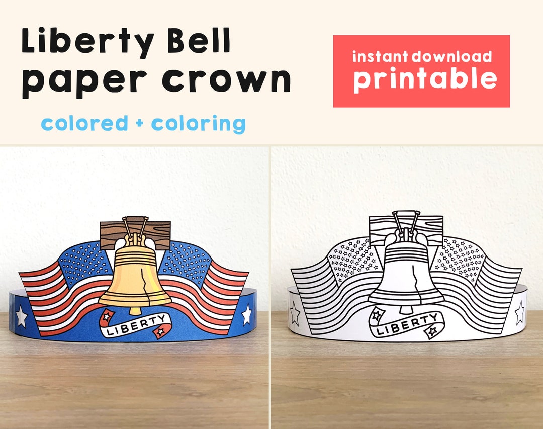 Liberty Bell Paper Crown 4th of July America Patriotic Headband ...