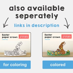 Easter Bunny Hat Paper Crown Coloring Headband Easter Cut Out - Etsy
