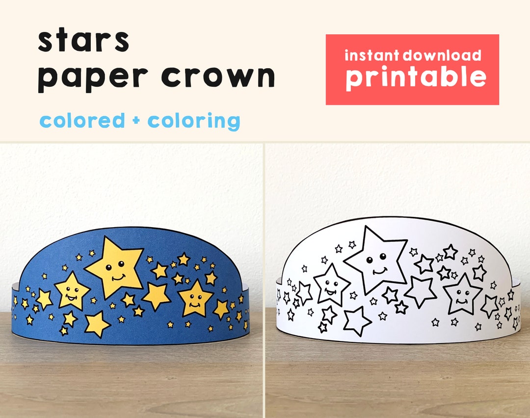 Stars Paper Crowns Astronomy Summer Spring Printable Kids Craft ...