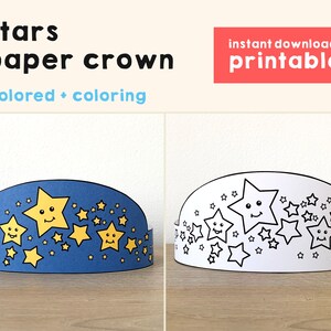 Stars Paper Crowns Astronomy Summer Spring Printable Kids Craft ...
