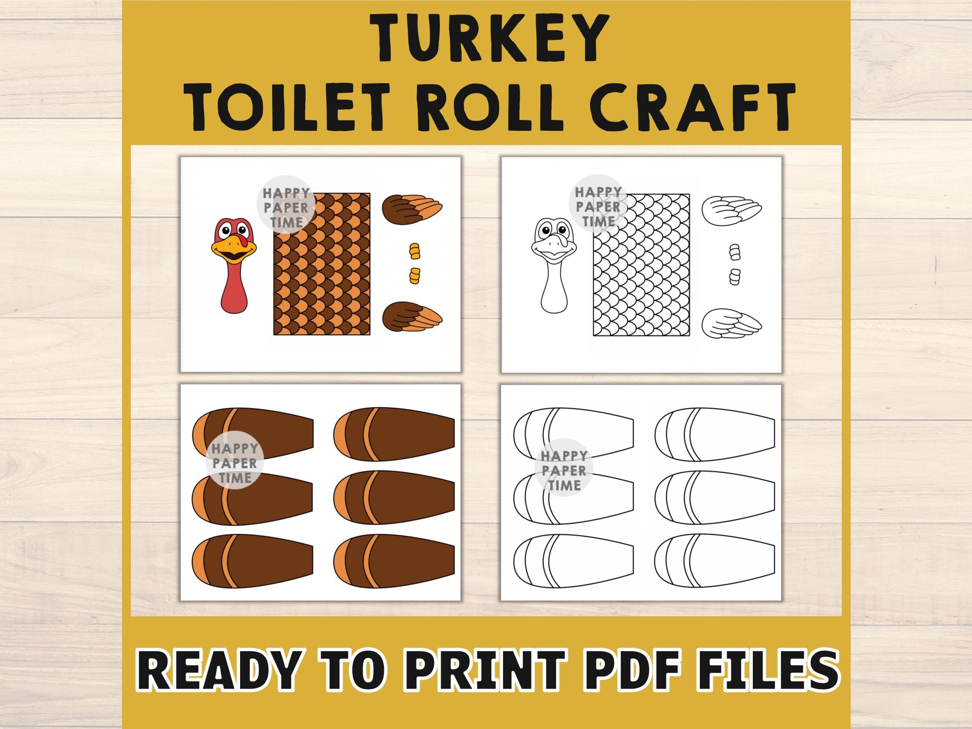 Turkey Toilet Paper Roll Craft Thanksgiving Party Coloring Printable ...