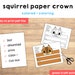 Squirrel Paper Crown Party Coloring Printable Kids Craft Woodland ...