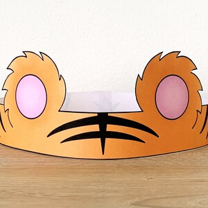 Tiger Ears Paper Crown Headband Party Coloring Printable Kids Craft ...