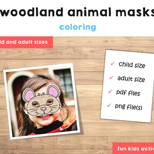 Woodland Animal Masks Template Pdf Crafting Kid Party Favor Printable ...