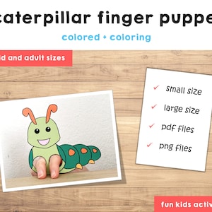 Caterpillar Paper Craft Printable Finger Puppet Template Kids Craft ...