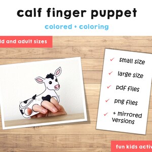 Calf Paper Craft Printable Farm Animal Finger Puppet Kids Craft Farm ...