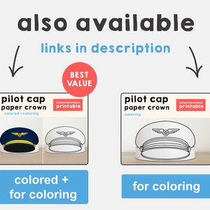 Pilot Cap Paper Crown Airline Party Printable Kids Craft Community ...