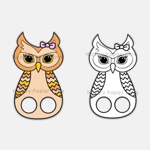 Owl Paper Craft Printable Woodland Animal Finger Puppet Kids Craft Owl ...