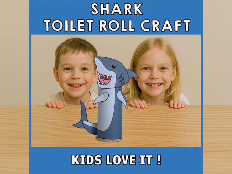 Shark Toilet Paper Roll Craft Ocean Animal Beach Sea Party Coloring ...