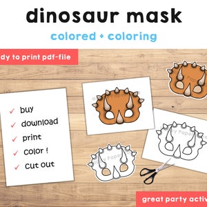 Dinosaur Mask Dino Costume Diy Animal Mask Jurassic Party Favor ...