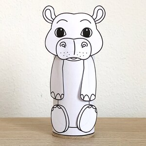 Hippo Toilet Paper Roll Craft African Animal Safari Party Coloring ...