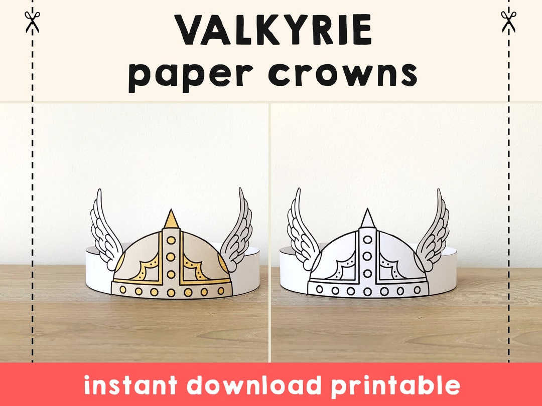 Viking Paper Crown Activity Printable Kids Craft Helmet Medieval ...