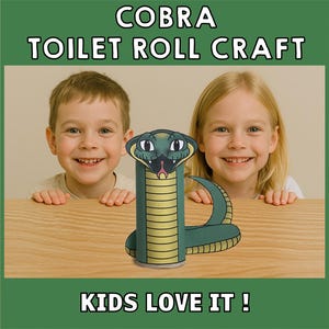 Cobra Snake Toilet Paper Roll Craft Asian Reptile Jungle Party Coloring ...
